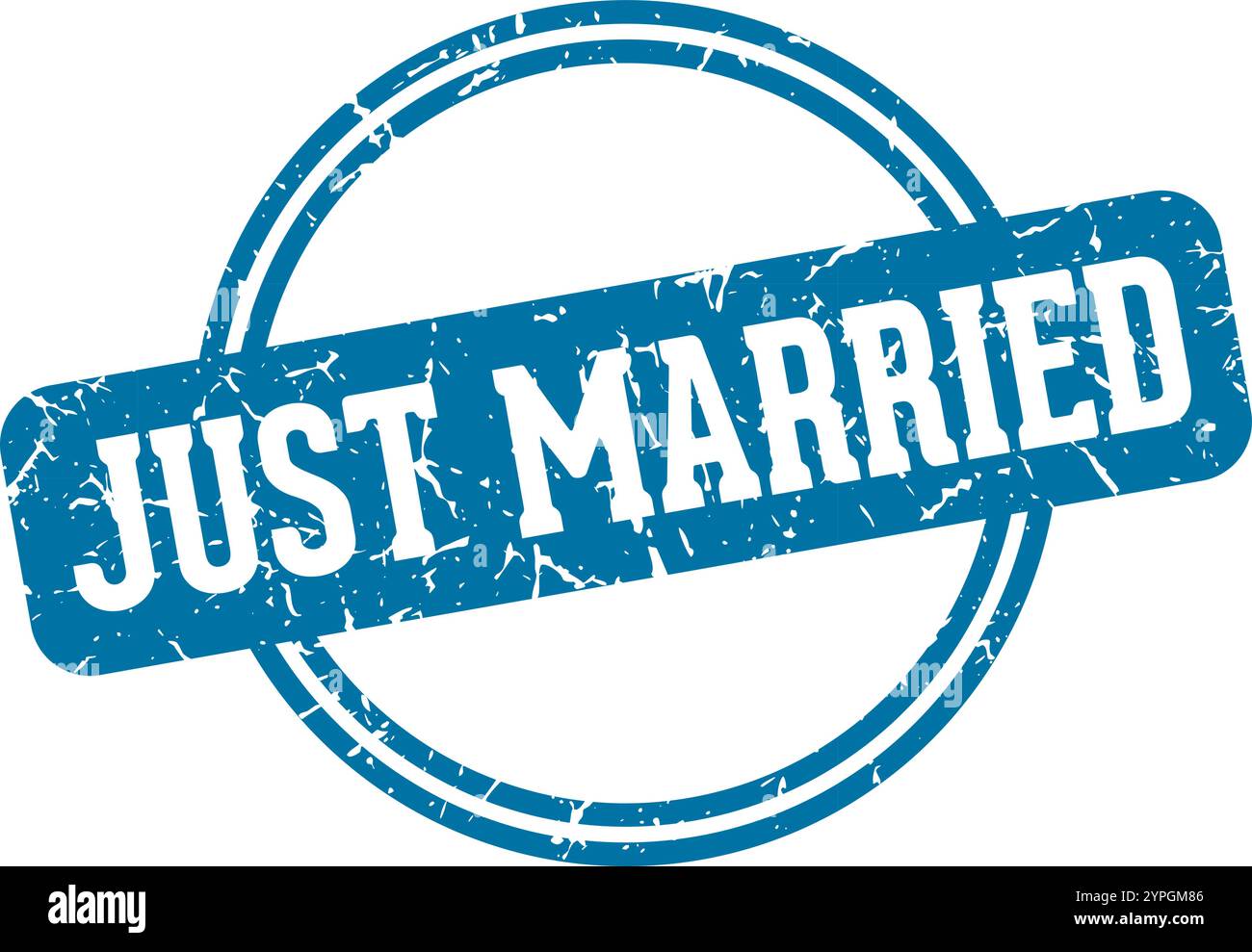just married round stamp isolated on transparent background. just ...