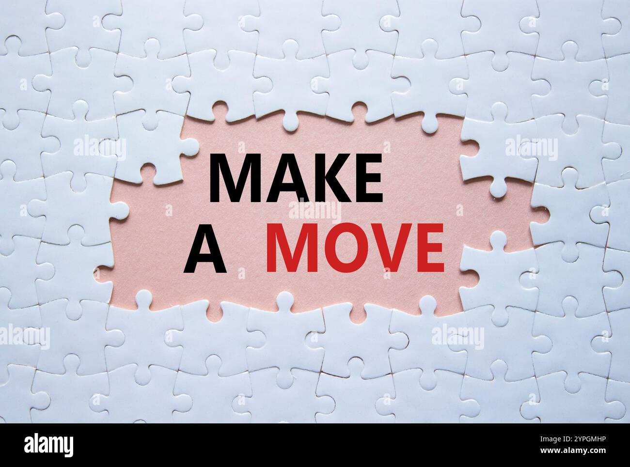 Make a Move symbol. Concept word Make a Move on white puzzle. Beautiful ...