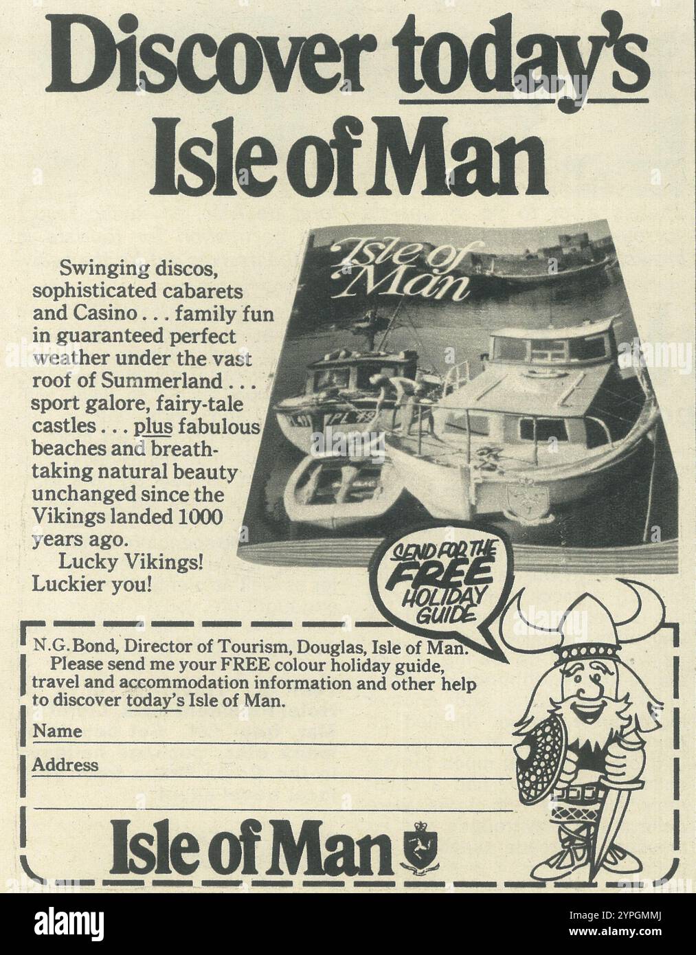 Vintage holiday advert isle of man hi-res stock photography and images ...