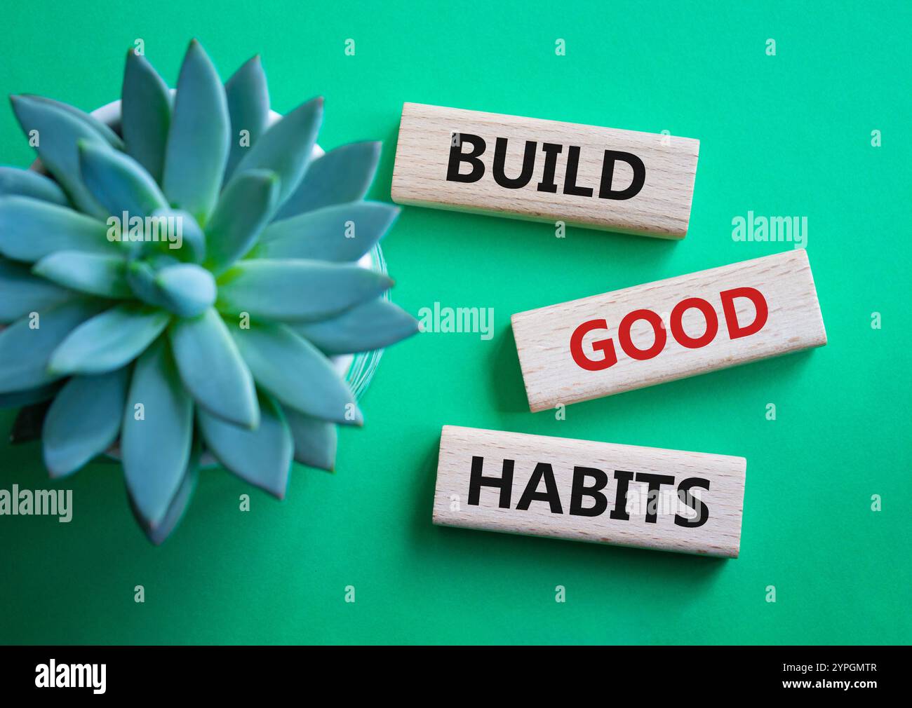 Build good habits symbol. Wooden blocks with words Build good habits ...