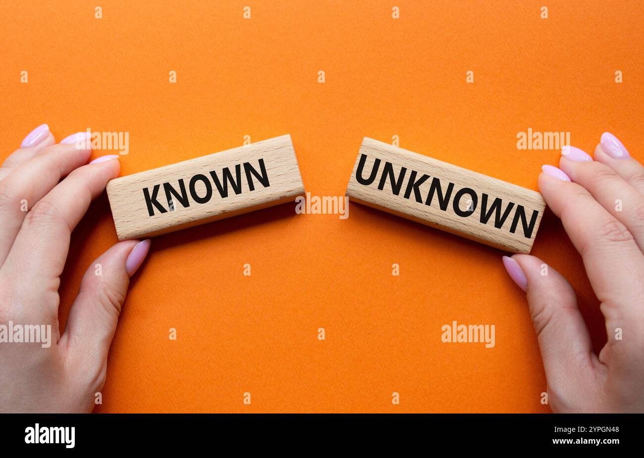 Known or Unknown symbol. Concept word Known or Unknown on wooden blocks ...