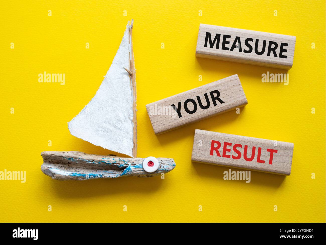 Measure your Result symbol. Concept words Measure your Result on wooden ...
