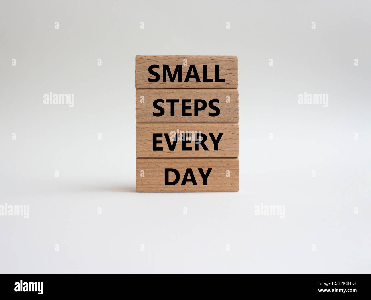 Small Steps Every Day symbol. Wooden blocks with words Small Steps ...