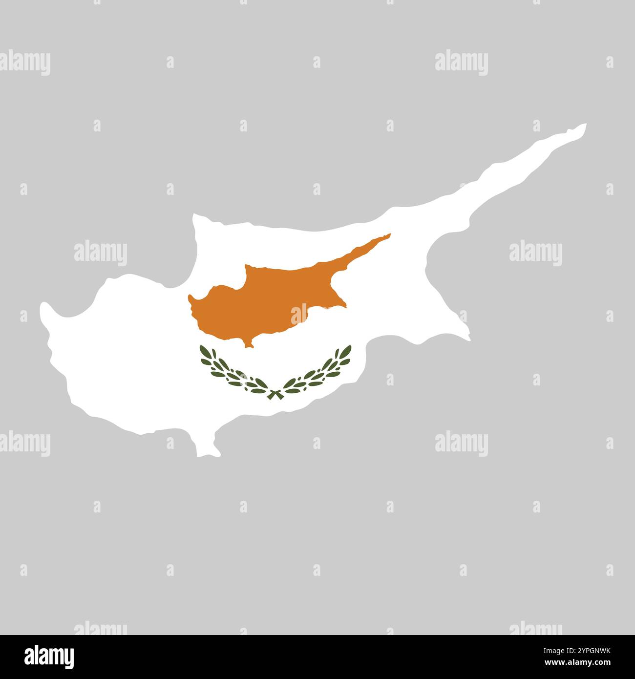 Cyprus outline of map on background of national flag Stock Vector Image ...