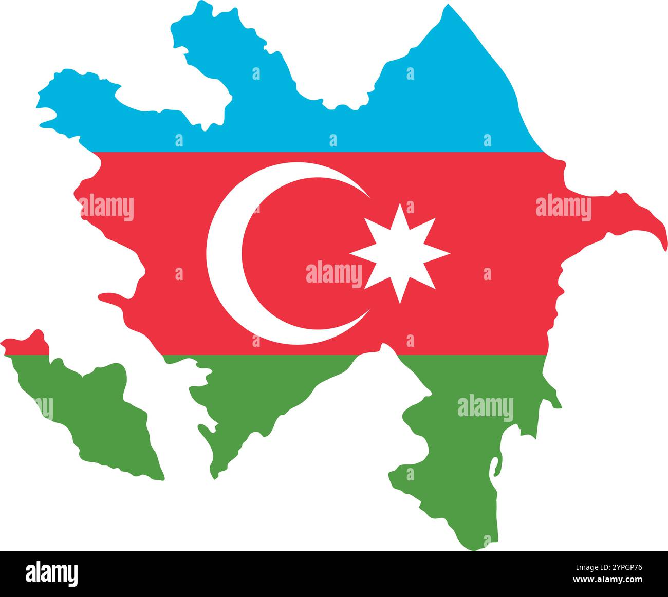 Azerbaijan country flag map shape Stock Vector Images - Alamy