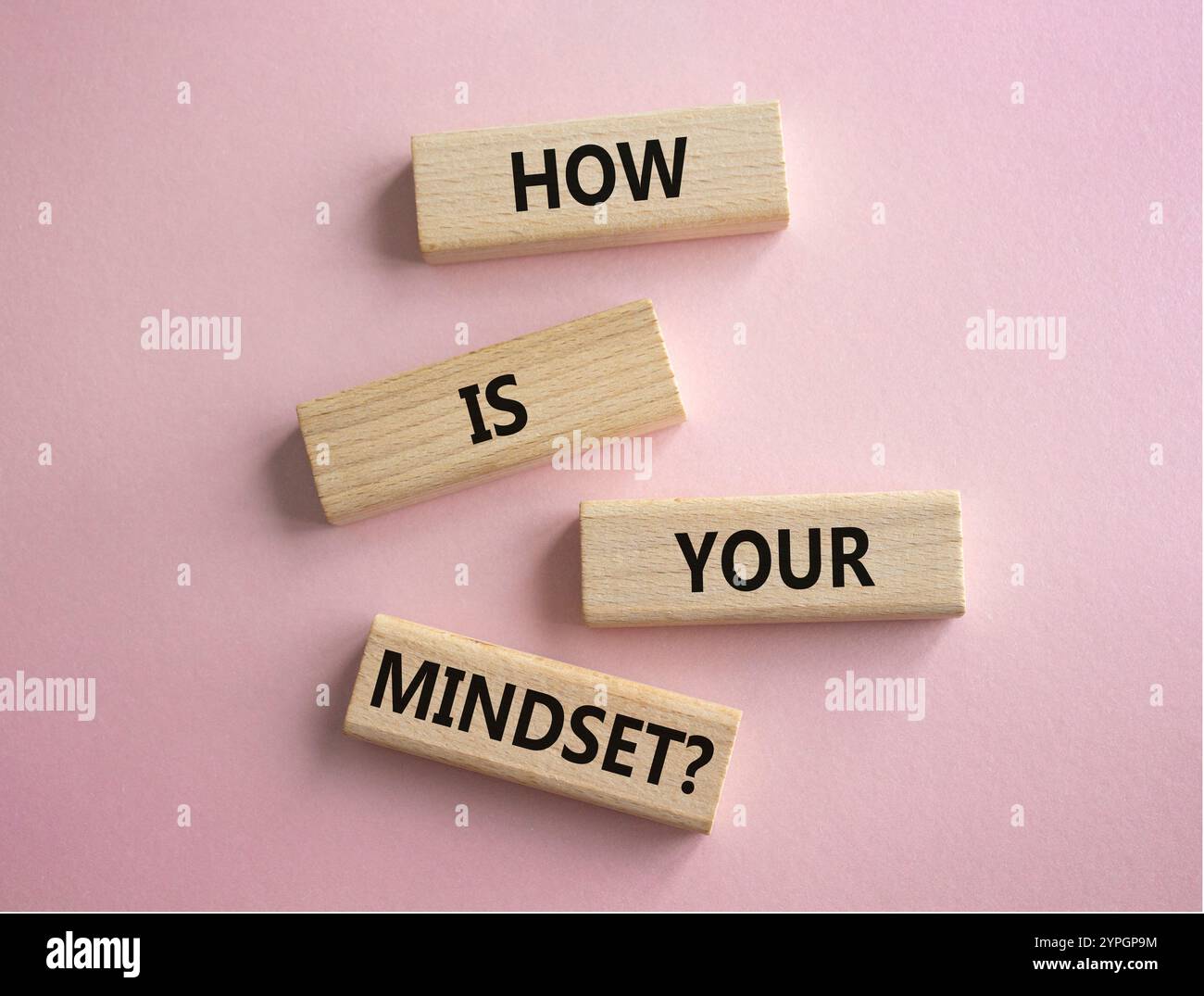 Mindset symbol. Wooden blocks with words How is your Mindset. Beautiful ...