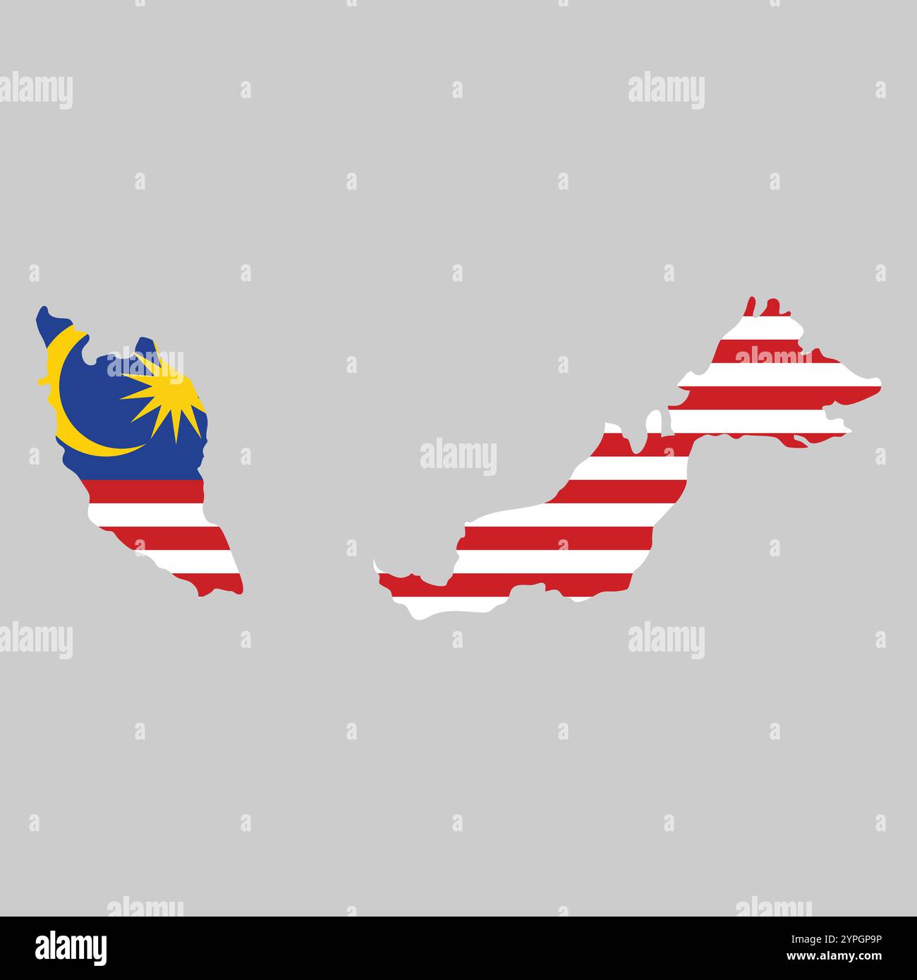 Malaysia outline map on Stock Vector Images - Alamy