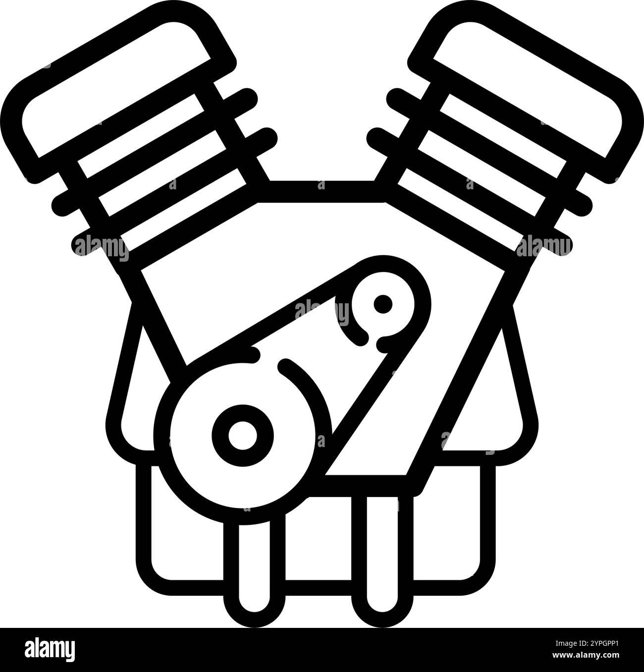 internal combustion engine, v-engine - vector icon Stock Vector Image ...