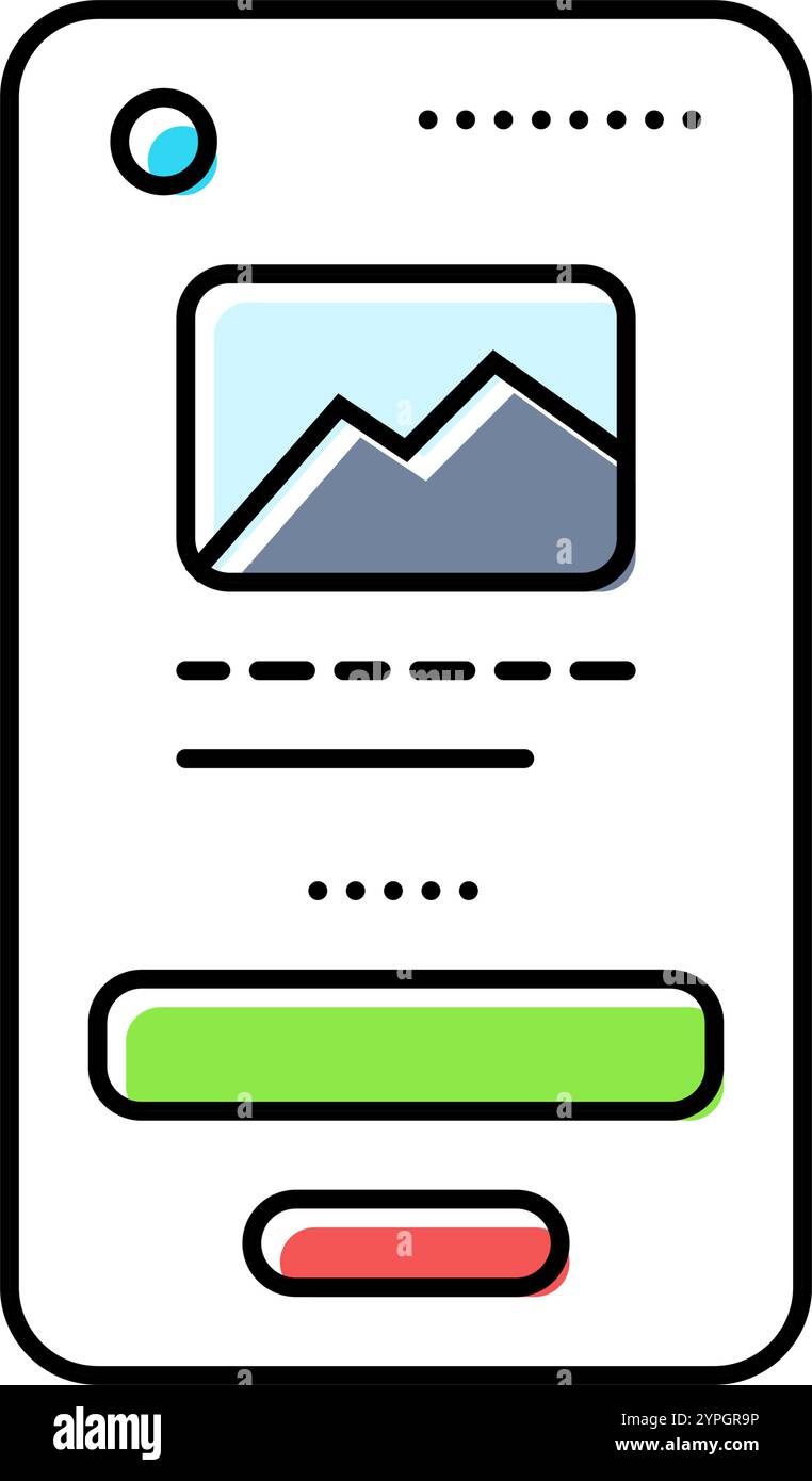 mockup ux ui design color icon vector illustration Stock Vector Image ...