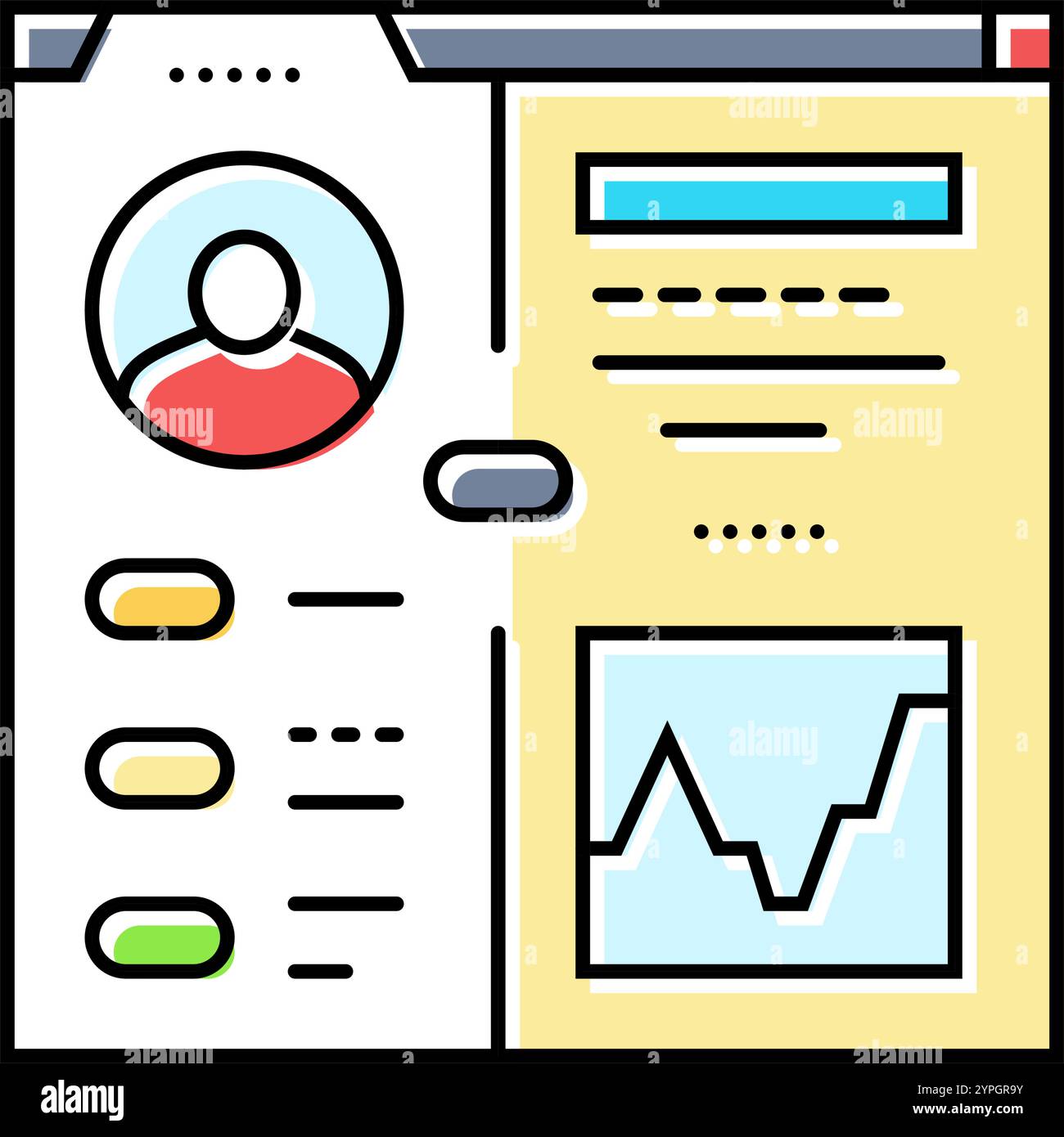 persona ux ui design color icon vector illustration Stock Vector Image ...