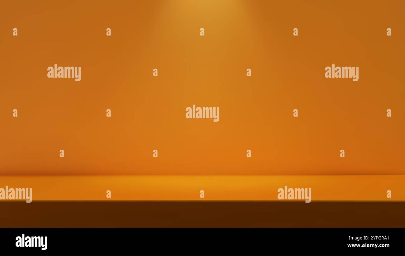 3D Orange empty room with table Stock Vector Image & Art - Alamy
