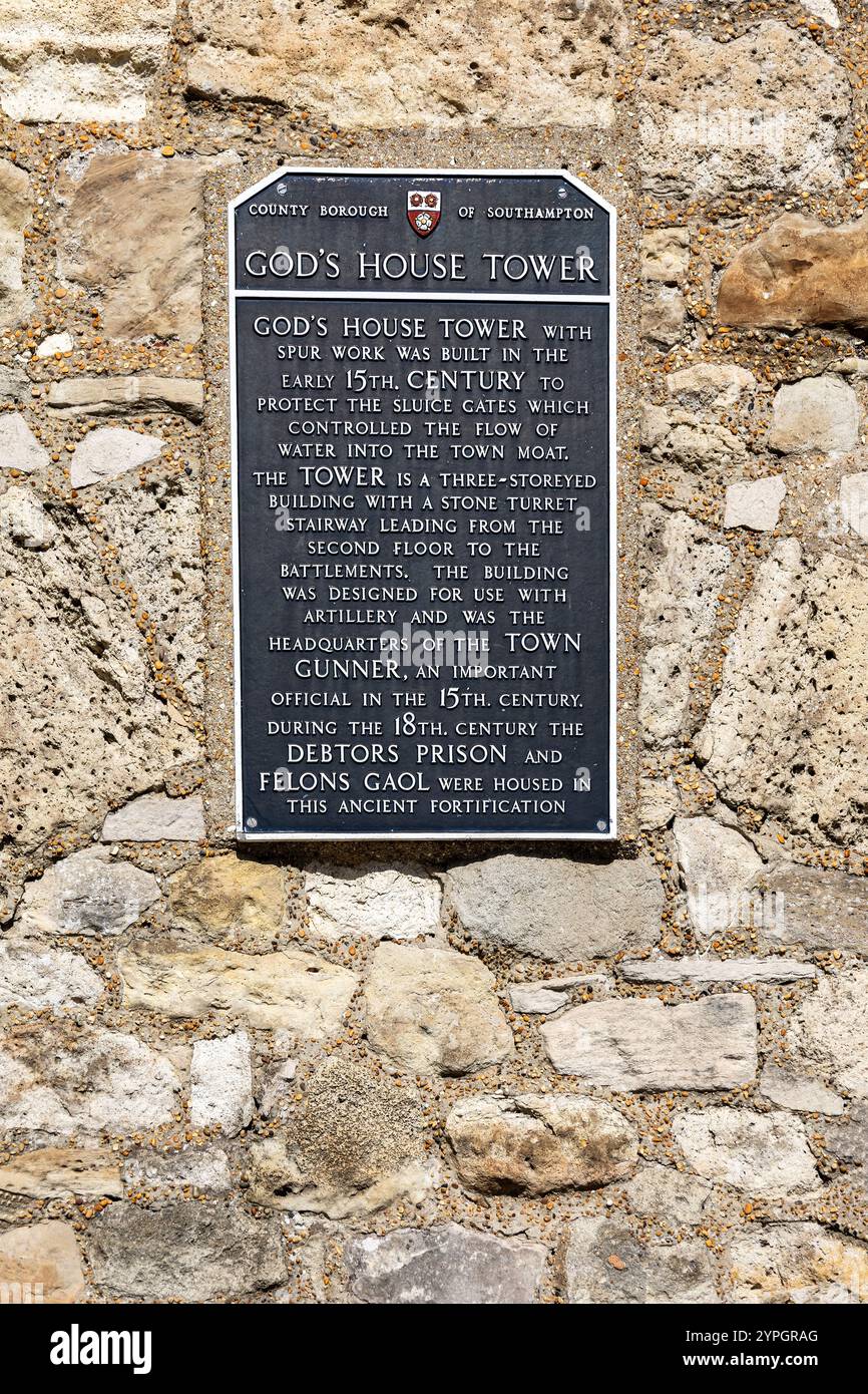 God's House Tower Plaque A 13th Century Gatehouse To The Old Town of ...
