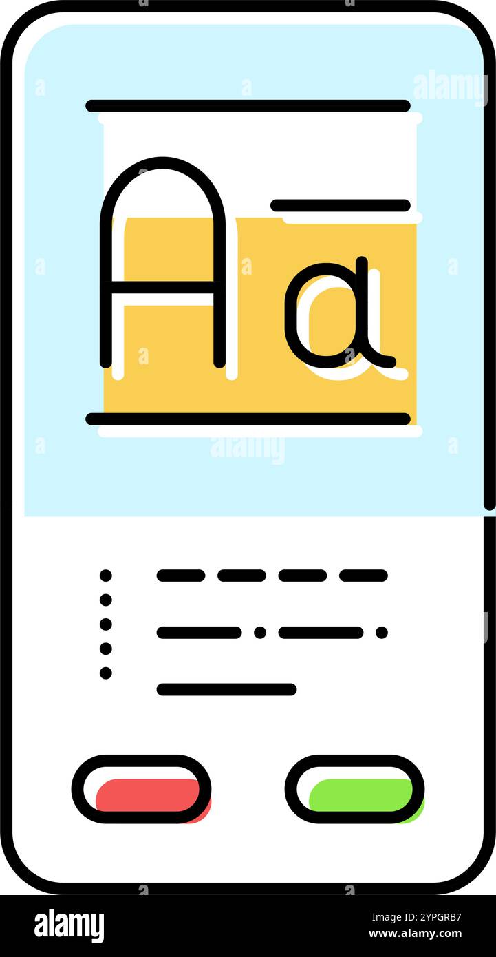 typography ux ui design color icon vector illustration Stock Vector ...