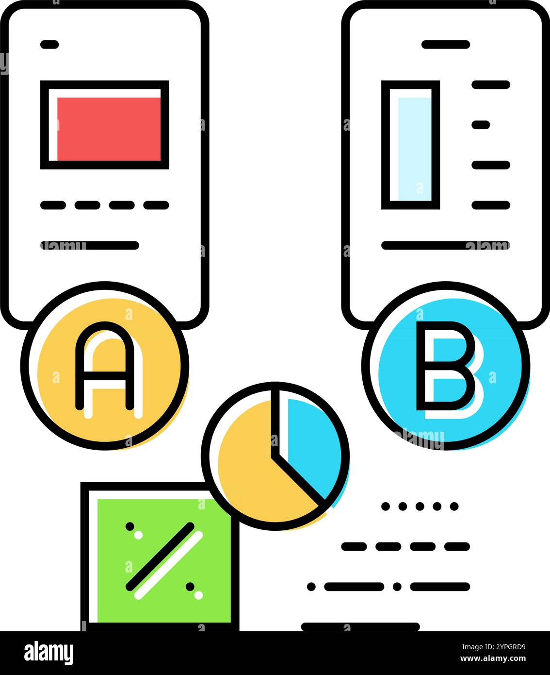 Ab Testing Ux Ui Design Color Icon Vector Illustration Stock Vector Image And Art Alamy