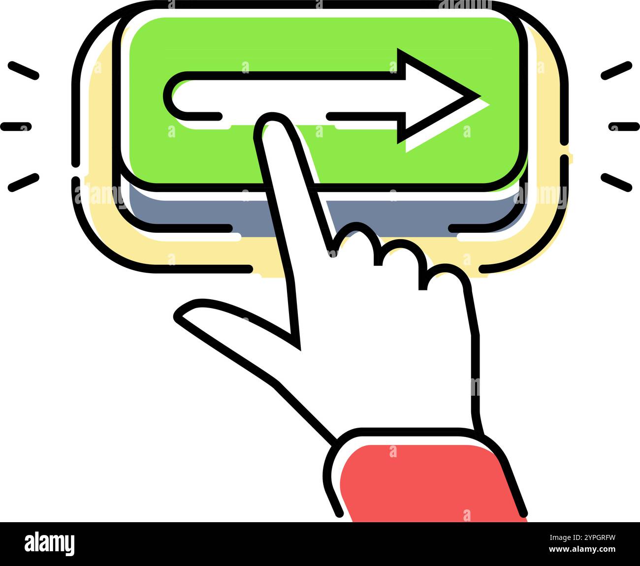 affordance ux ui design color icon vector illustration Stock Vector ...