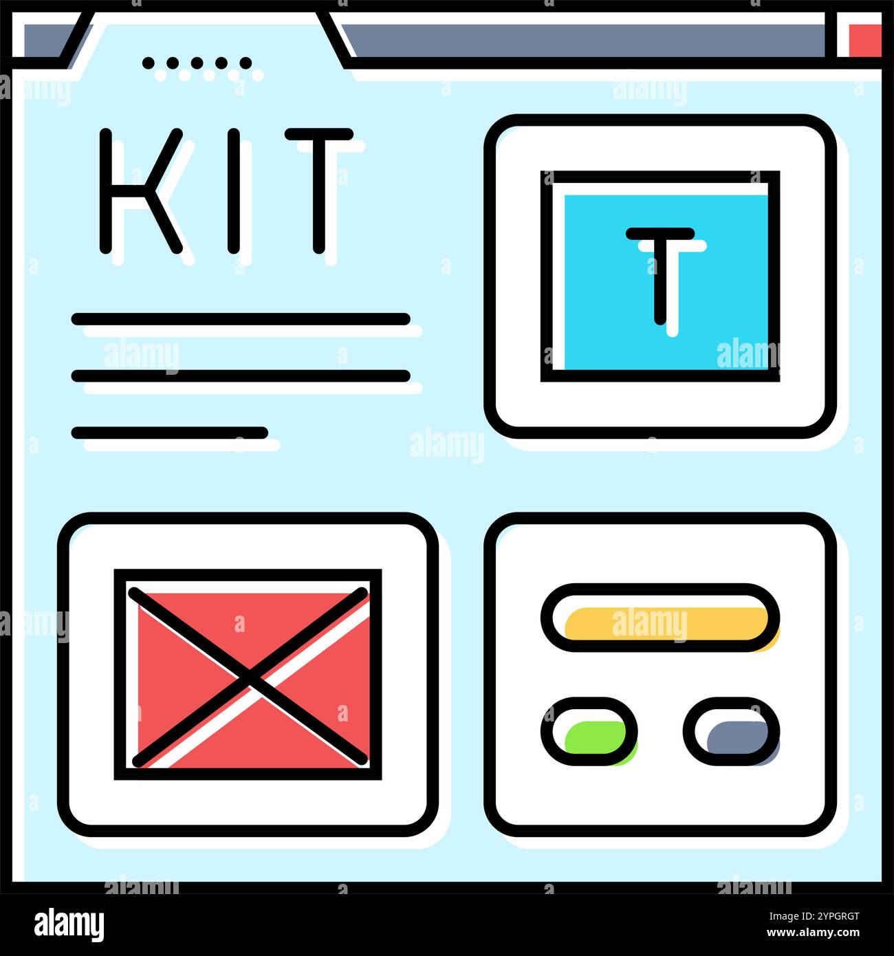 ui kit ux design color icon vector illustration Stock Vector Image ...