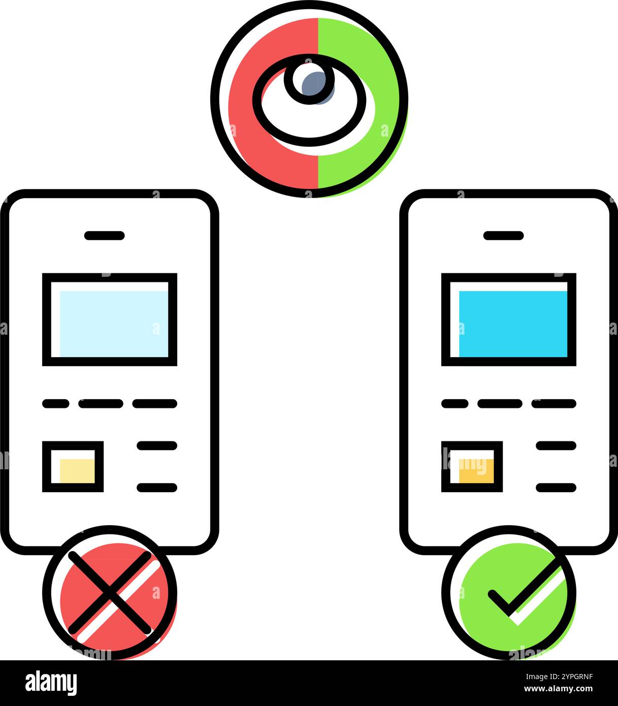 contrast ratio ux ui design color icon vector illustration Stock Vector ...