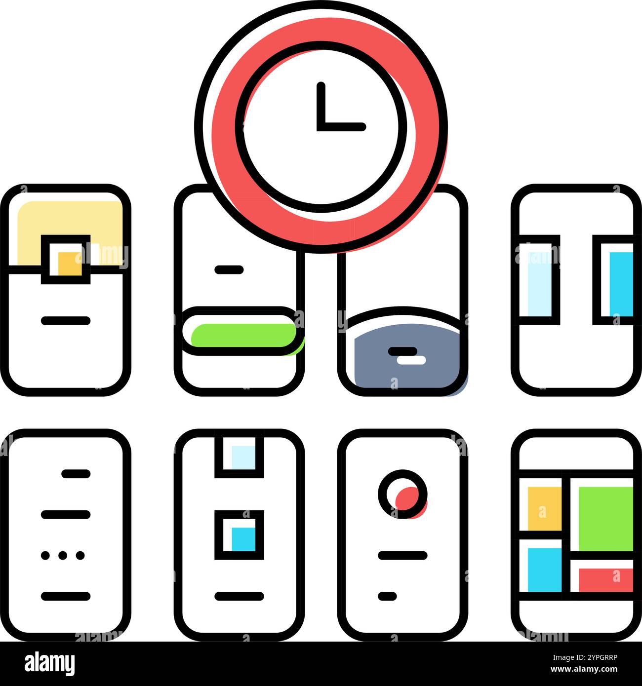 design sprint ux ui color icon vector illustration Stock Vector Image ...