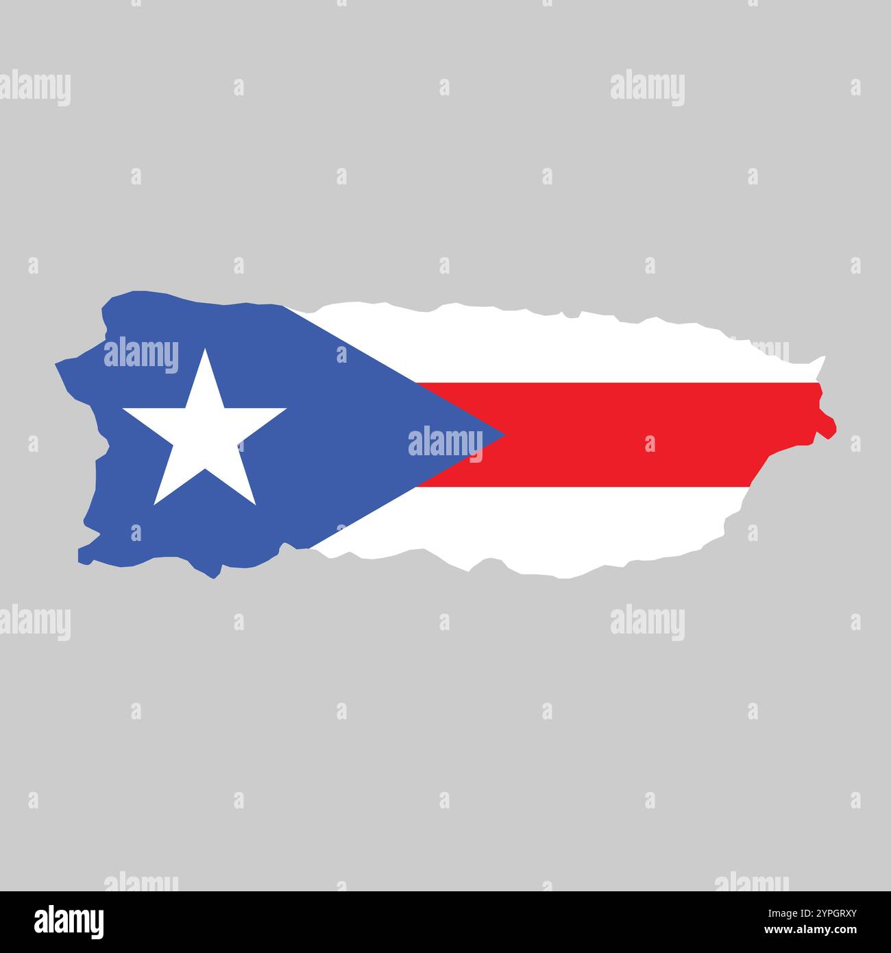 Puerto Rico outline of map on background of national flag Stock Vector ...