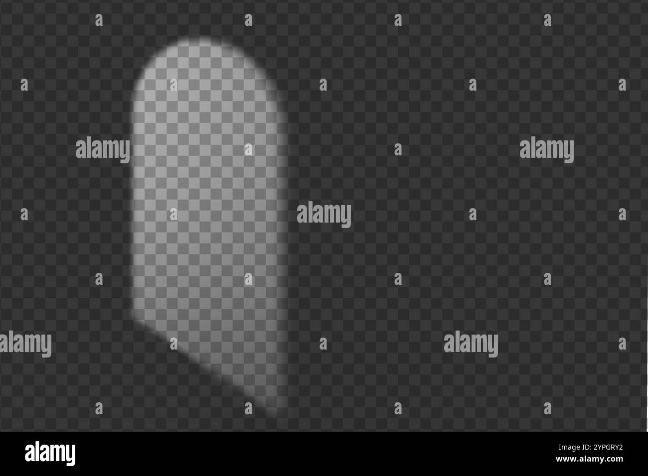 Light effect shadow overlay from arched window isolated transparent ...