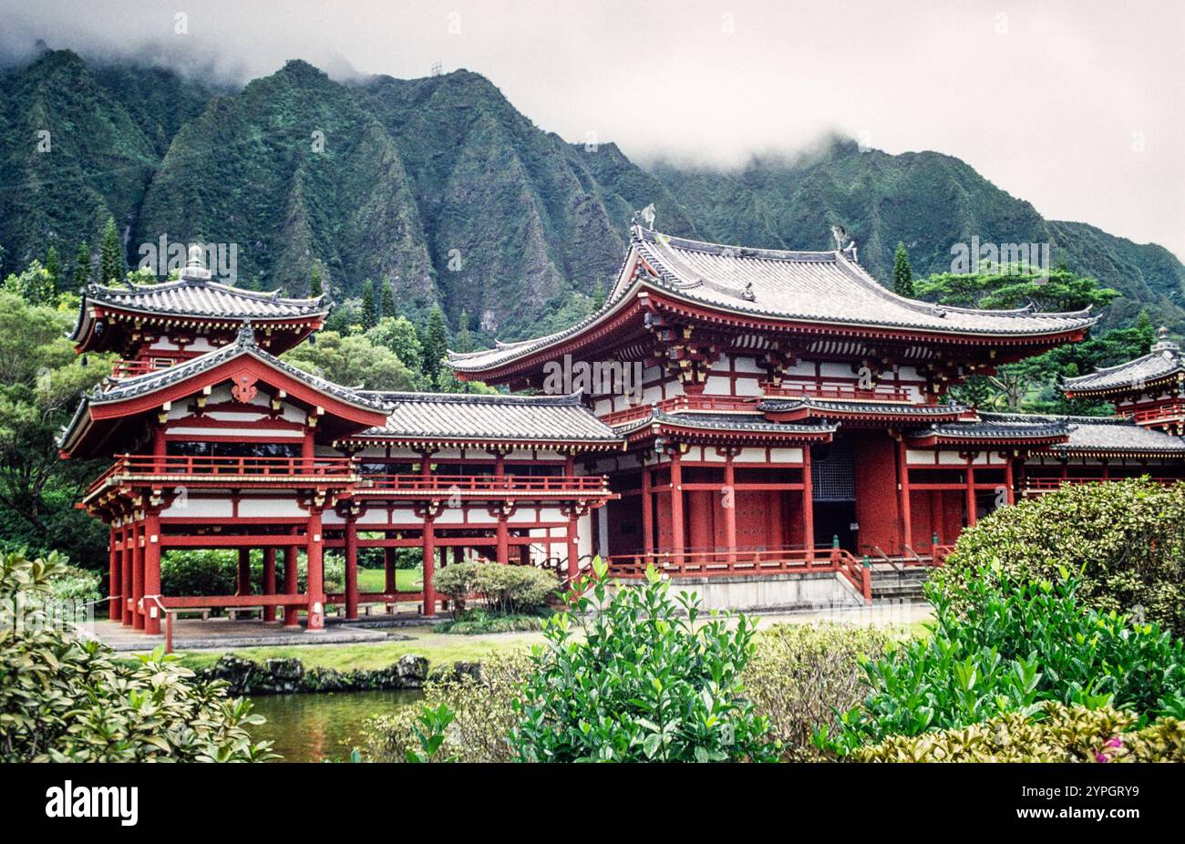 The Byodo-In Temple, a Japanese style Buddhist temple on the island of ...