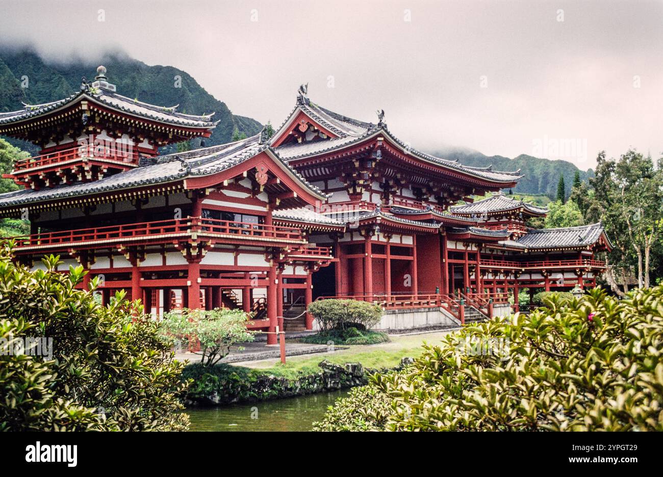 The Byodo-In Temple, a Japanese style Buddhist temple on the island of ...