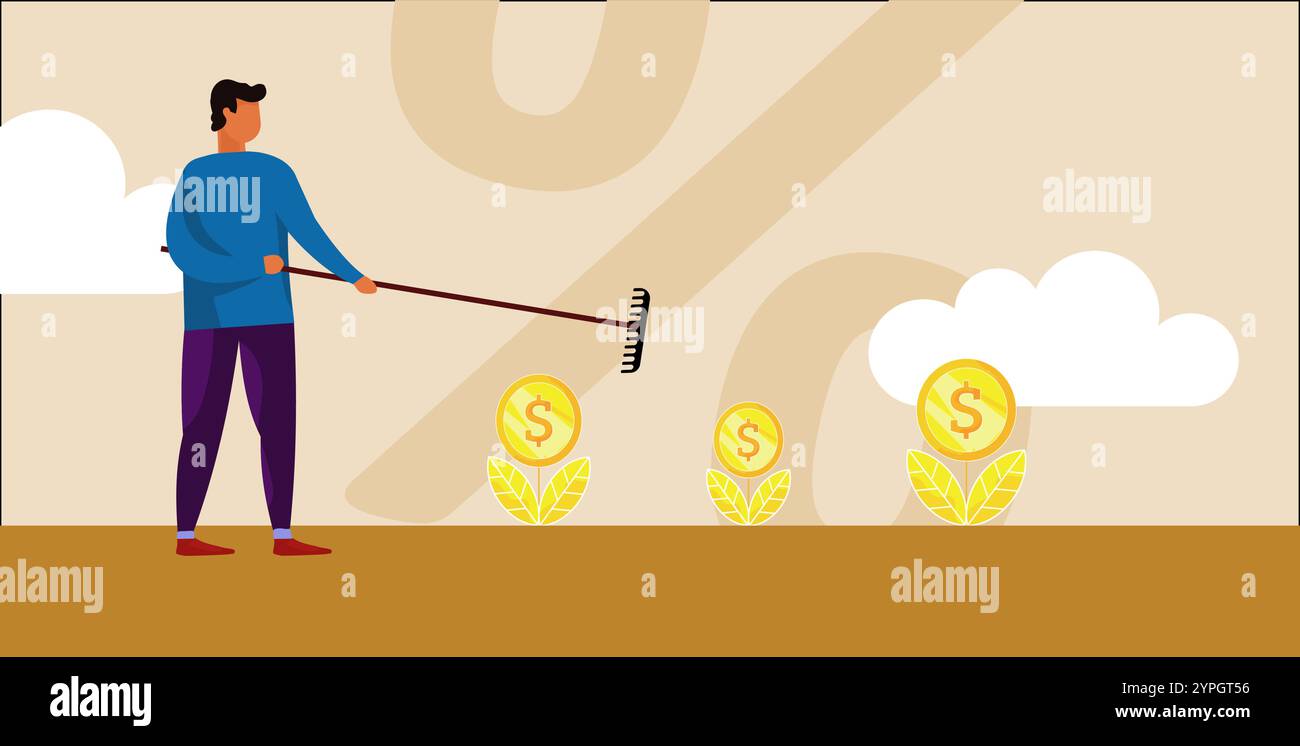 man farming money Stock Vector Image & Art - Alamy