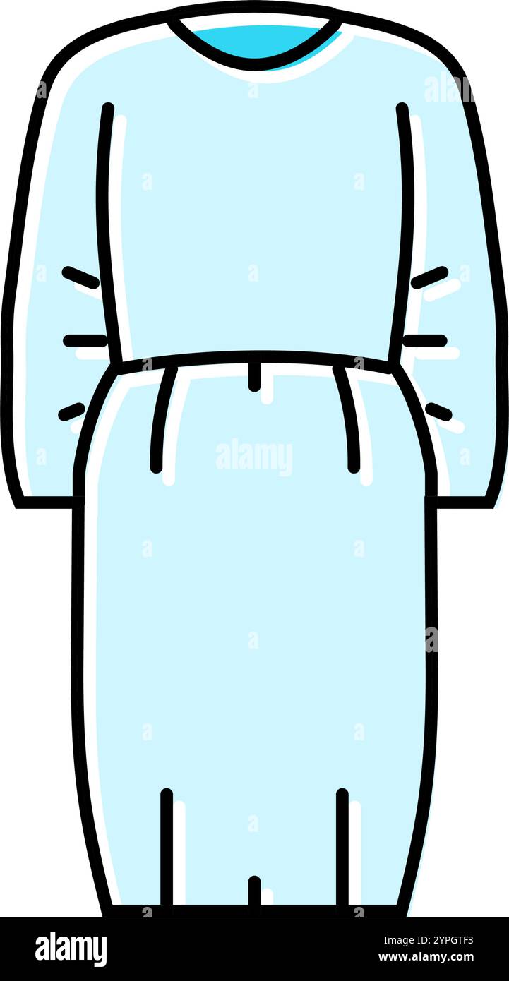 isolation gown ppe protective equipment color icon vector illustration ...