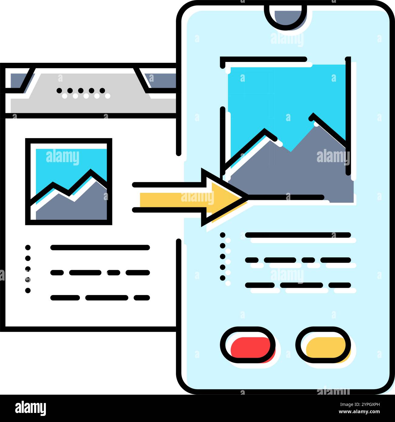 mobile optimization seo color icon vector illustration Stock Vector ...