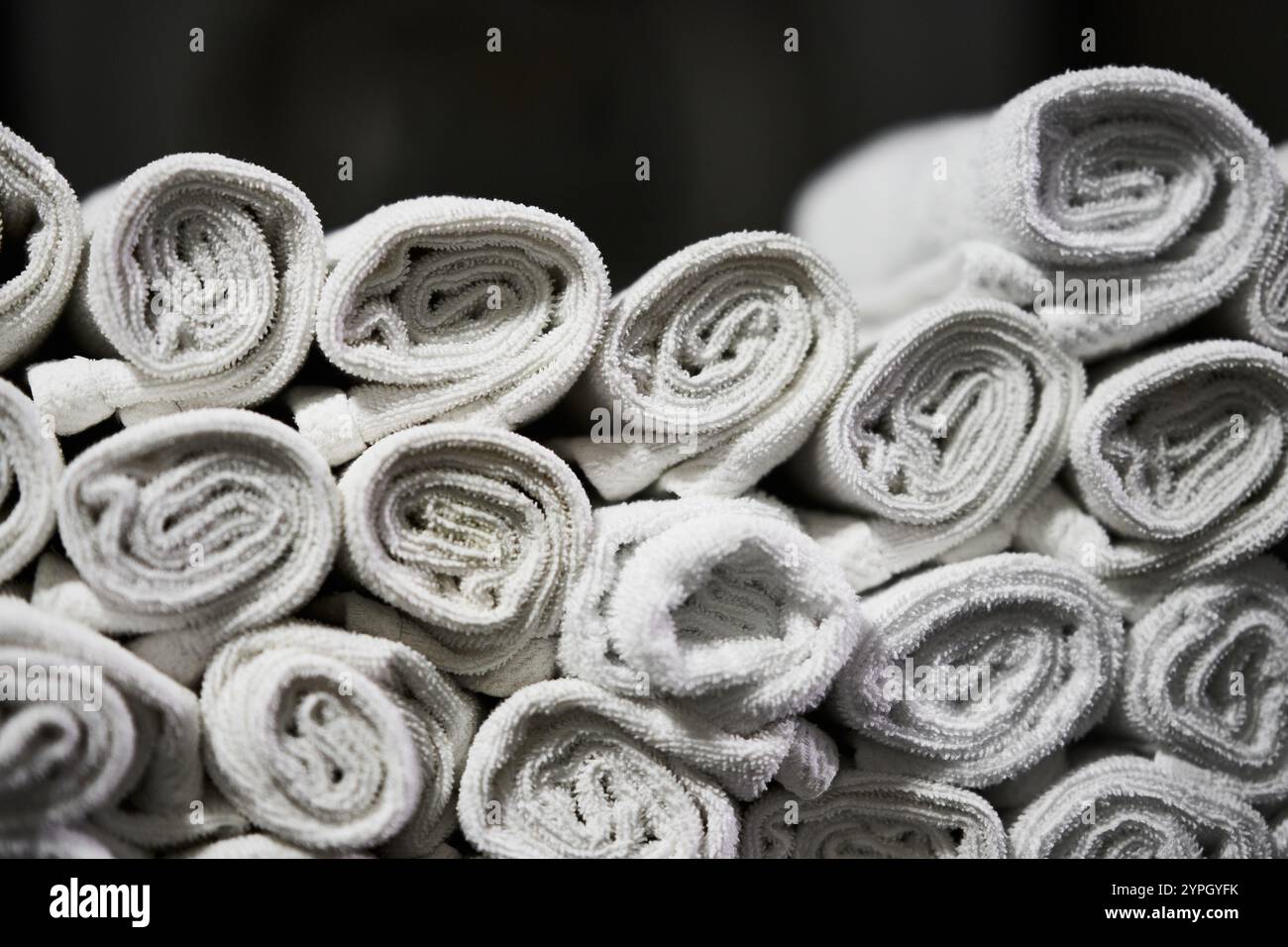 Neatly rolled towels in soft hi-res stock photography and images - Alamy