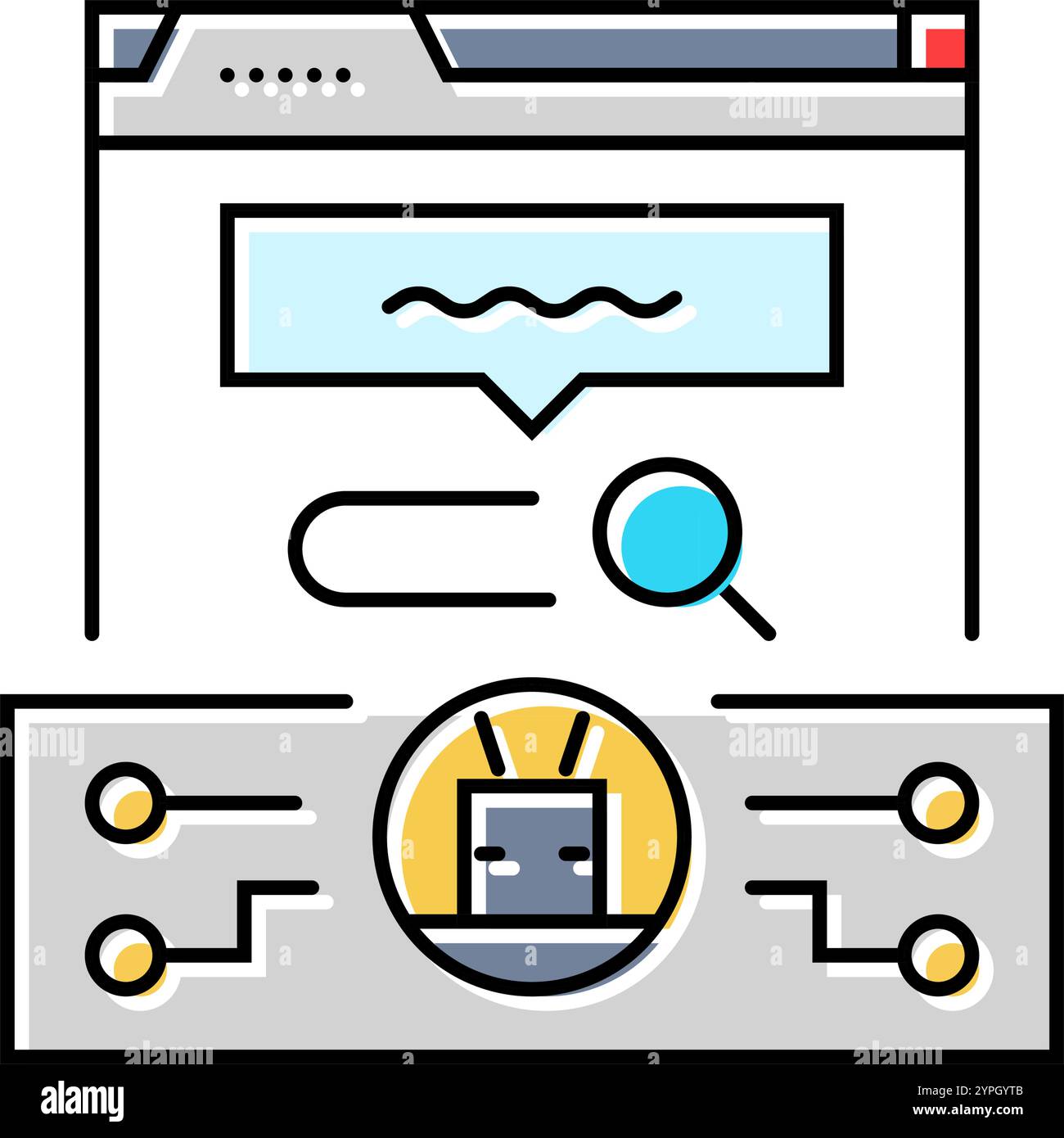 natural language processing nlp seo color icon vector illustration ...