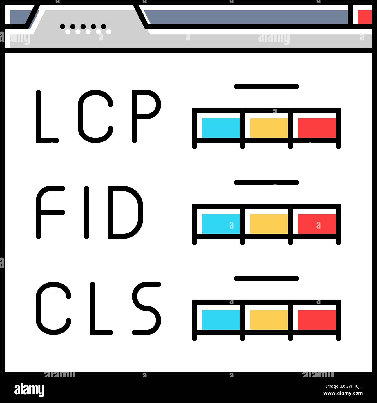 core web vitals seo color icon vector illustration Stock Vector Image ...