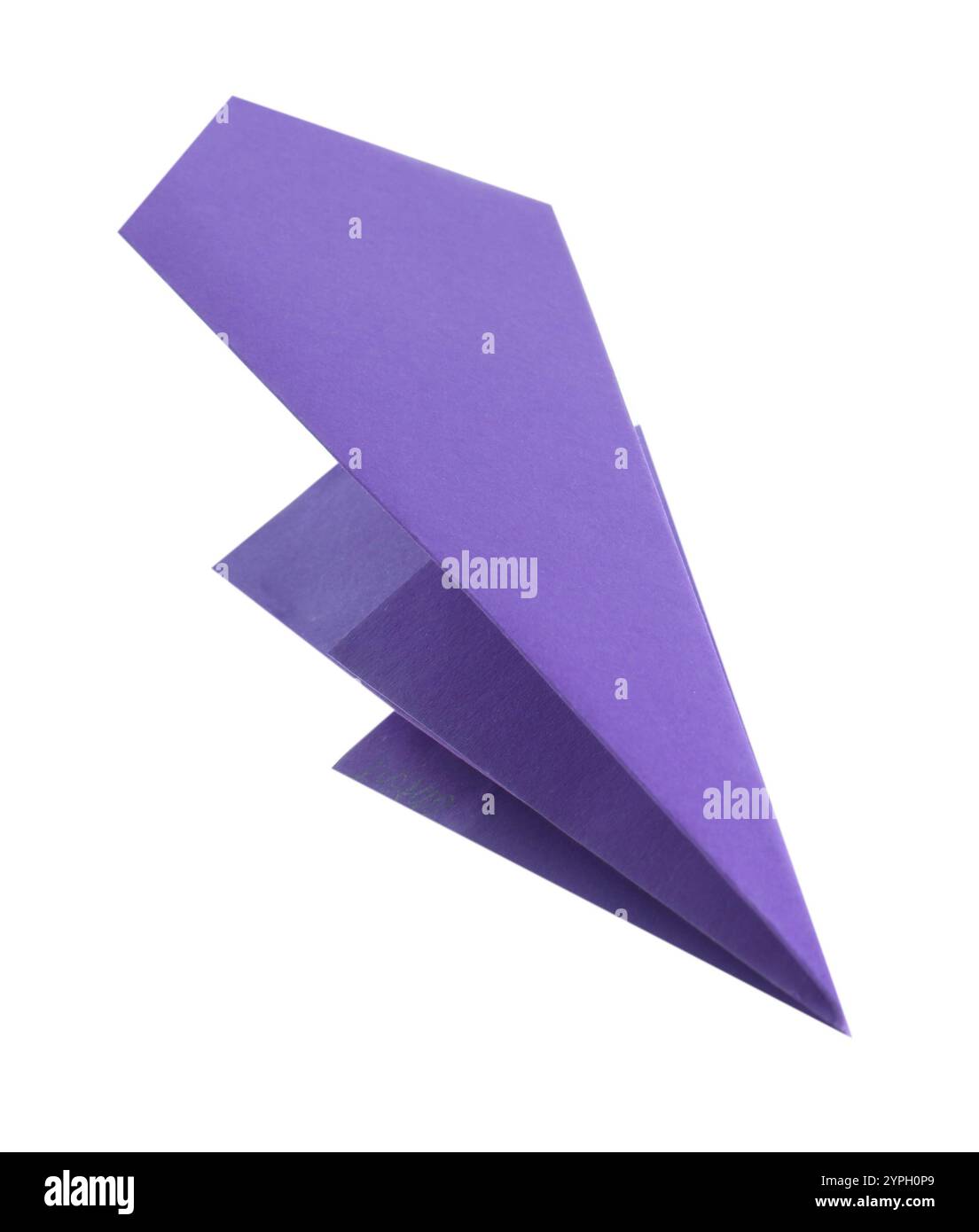 One handmade purple paper plane isolated on white Stock Photo - Alamy