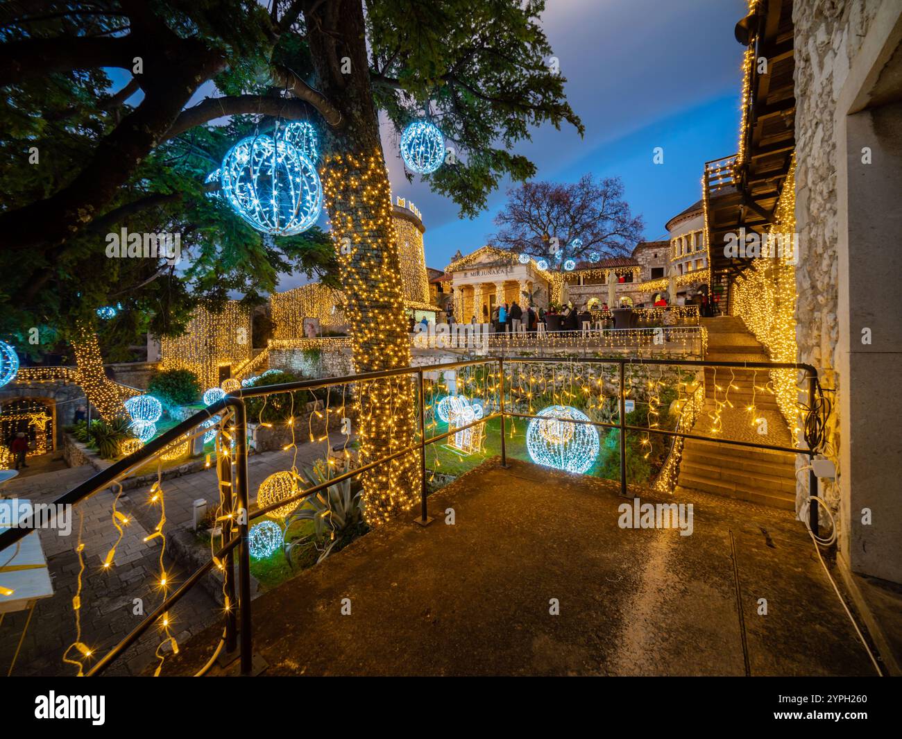 Trsat in Rijeka Croatia advent advental festive decorations lights ...