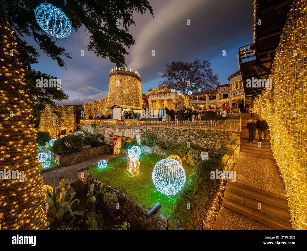 Trsat in Rijeka Croatia advent advental festive decorations lights ...