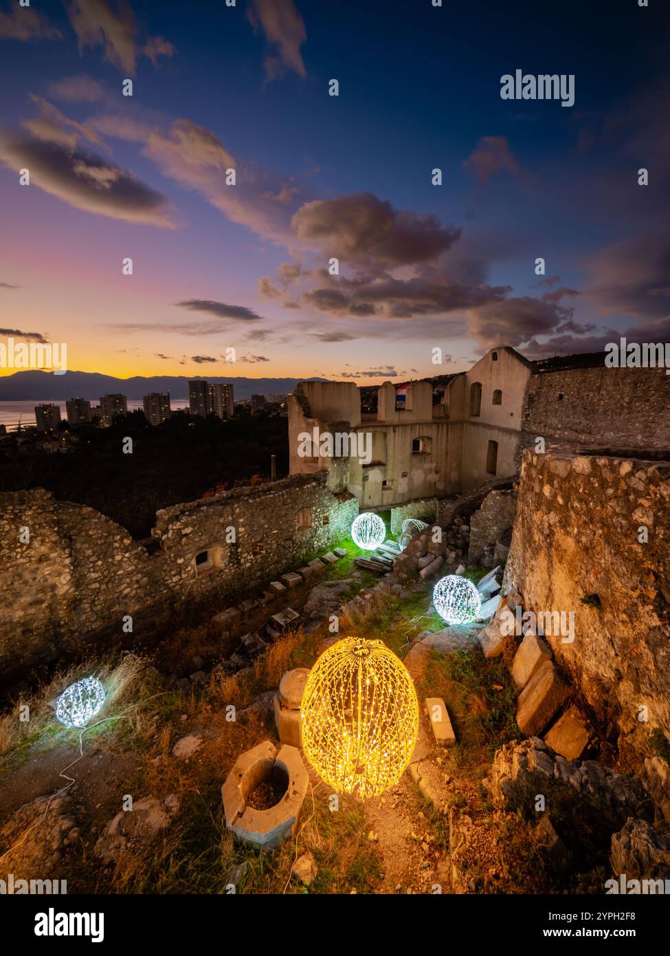 Trsat in Rijeka Croatia advent advental festive decorations lights ...