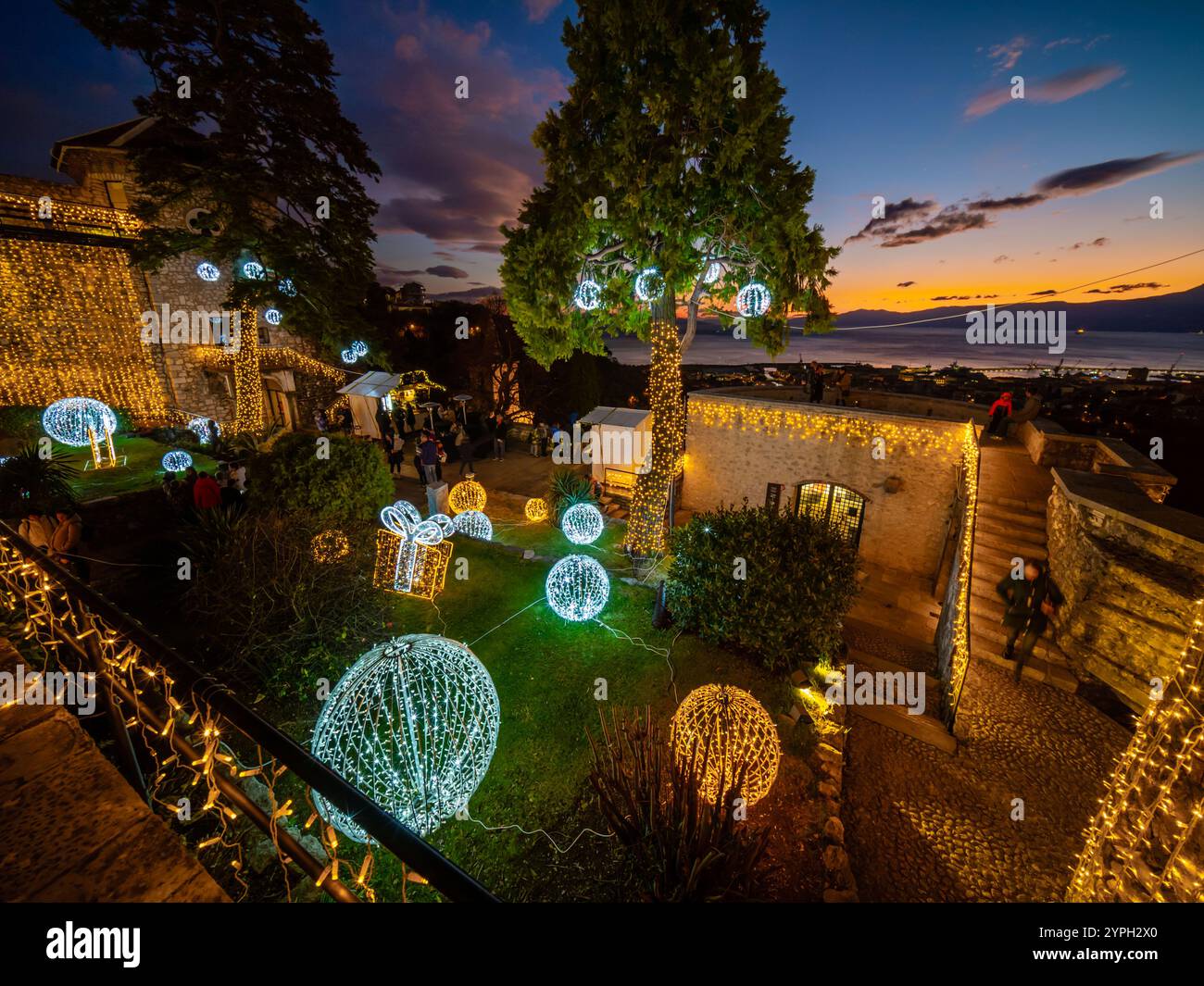Trsat in Rijeka Croatia advent advental festive decorations lights ...