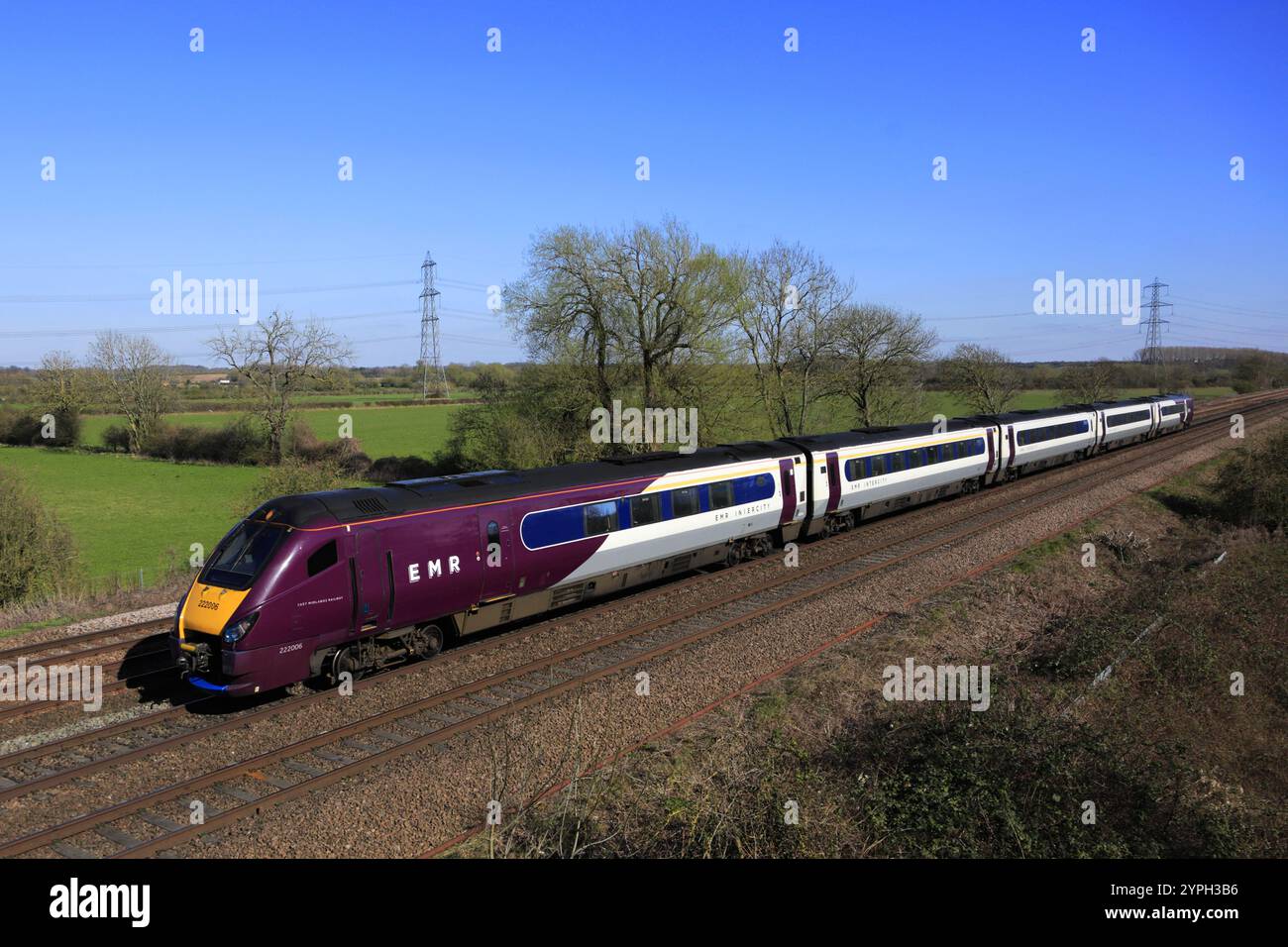 Meridian class 222006 train, East Midlands Trains, near Loughborough ...