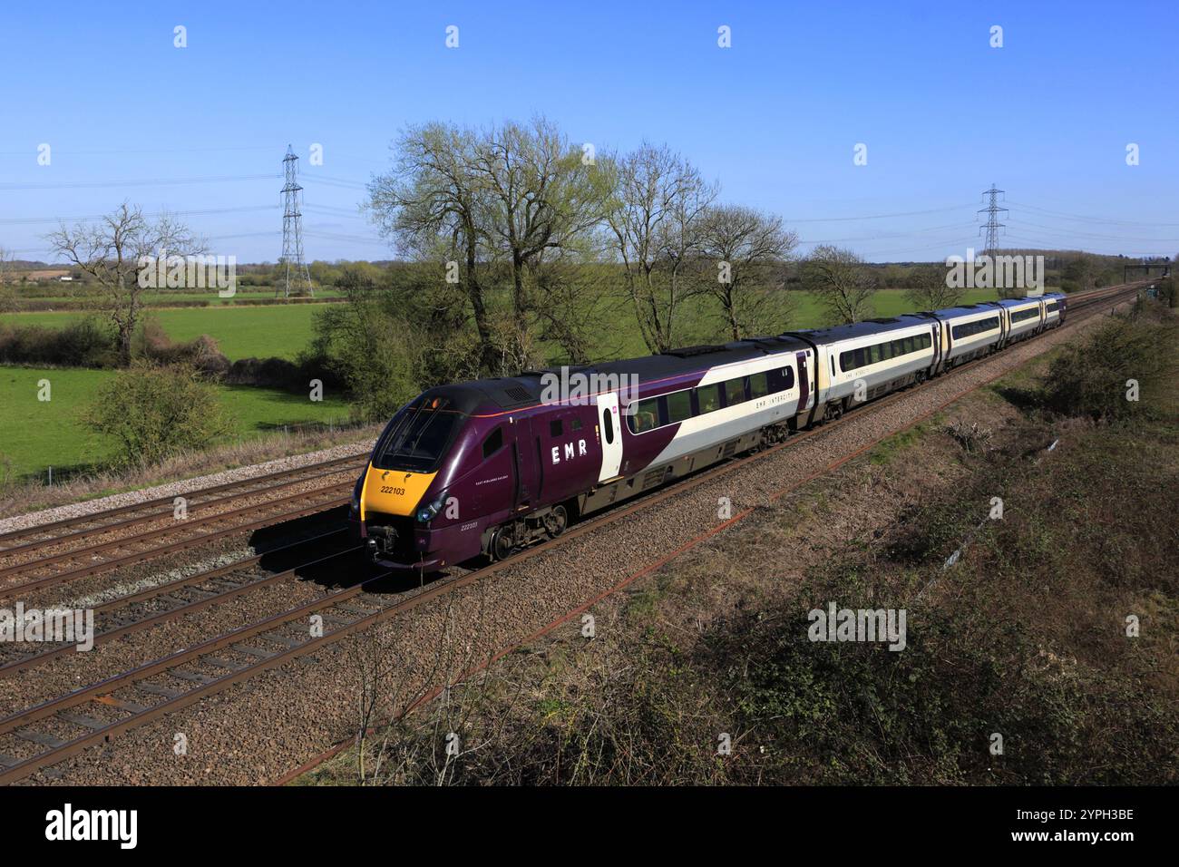 Meridian class 222003 train, East Midlands Trains, near Loughborough ...