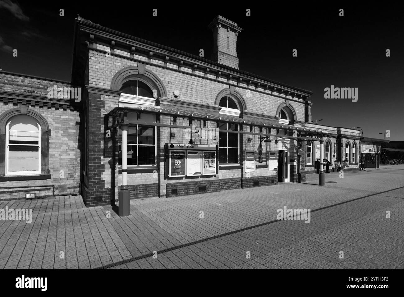 The frontage of the railway station at Loughborough town, Midland Main ...