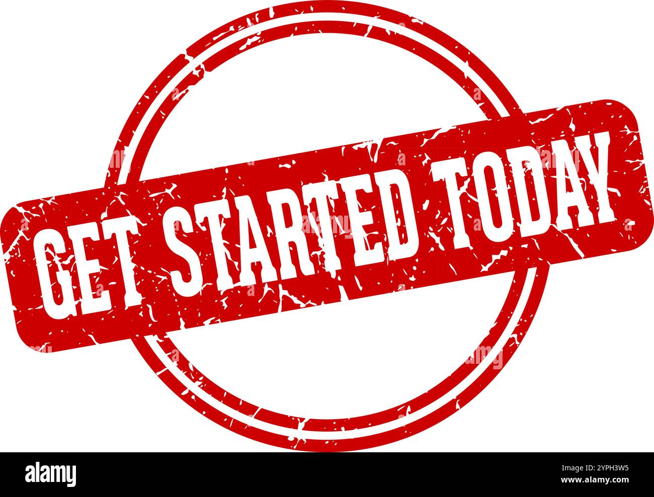 get started today round stamp isolated on transparent background. get ...