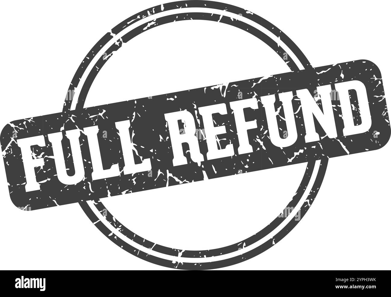 full refund round stamp isolated on transparent background. full refund ...