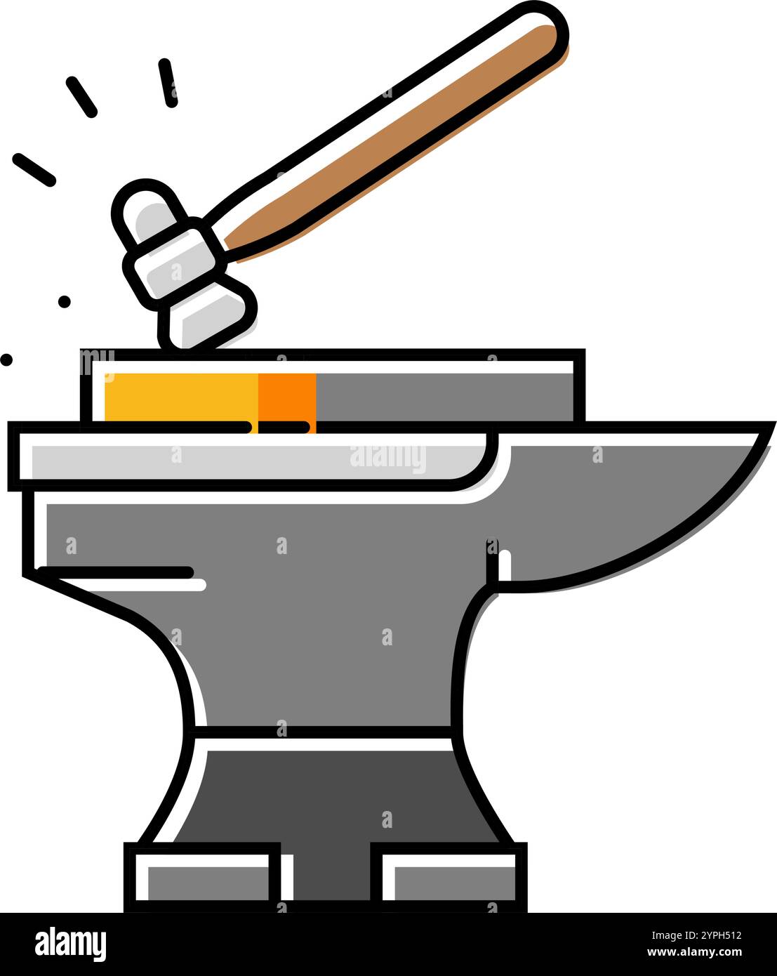 smithing blacksmith color icon vector illustration Stock Vector Image ...