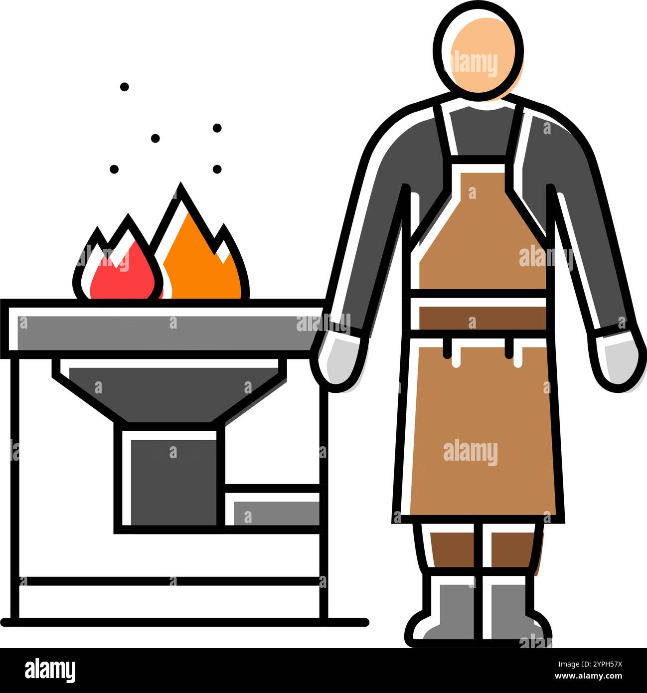 Smith man blacksmith medieval vector hammer sword Stock Vector Images ...