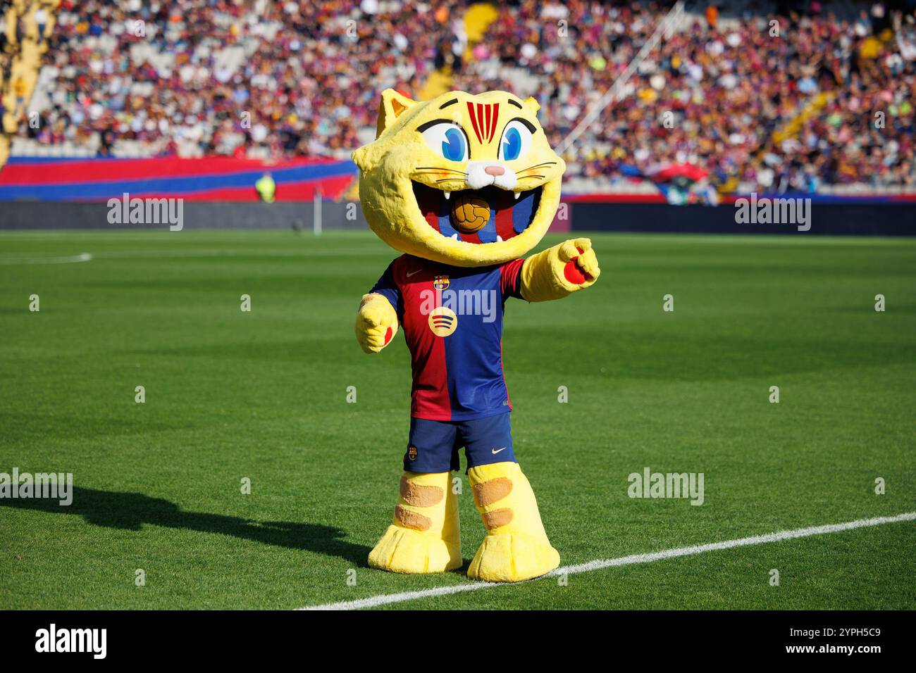 Barcelona, Spain. 30th November, 2024. The new FC Barcelona mascot, CAT ...