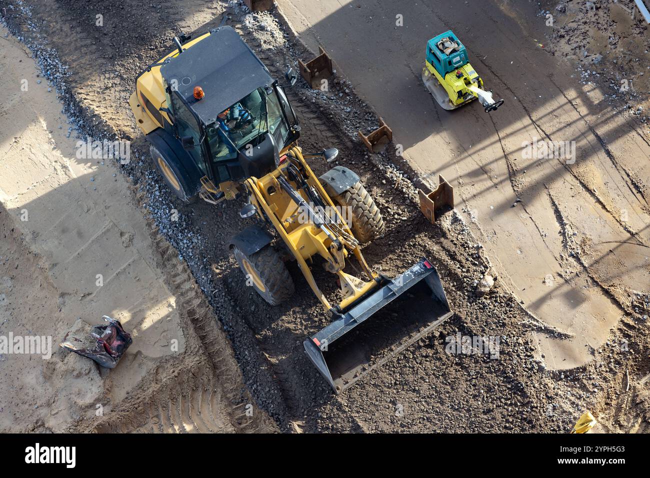 Wheel loader excavator field hi-res stock photography and images - Alamy