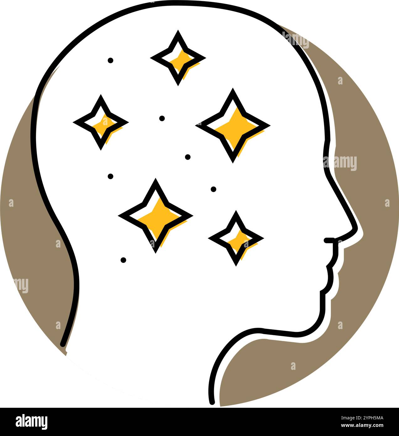 clear mind minimalism lifestyle color icon vector illustration Stock ...