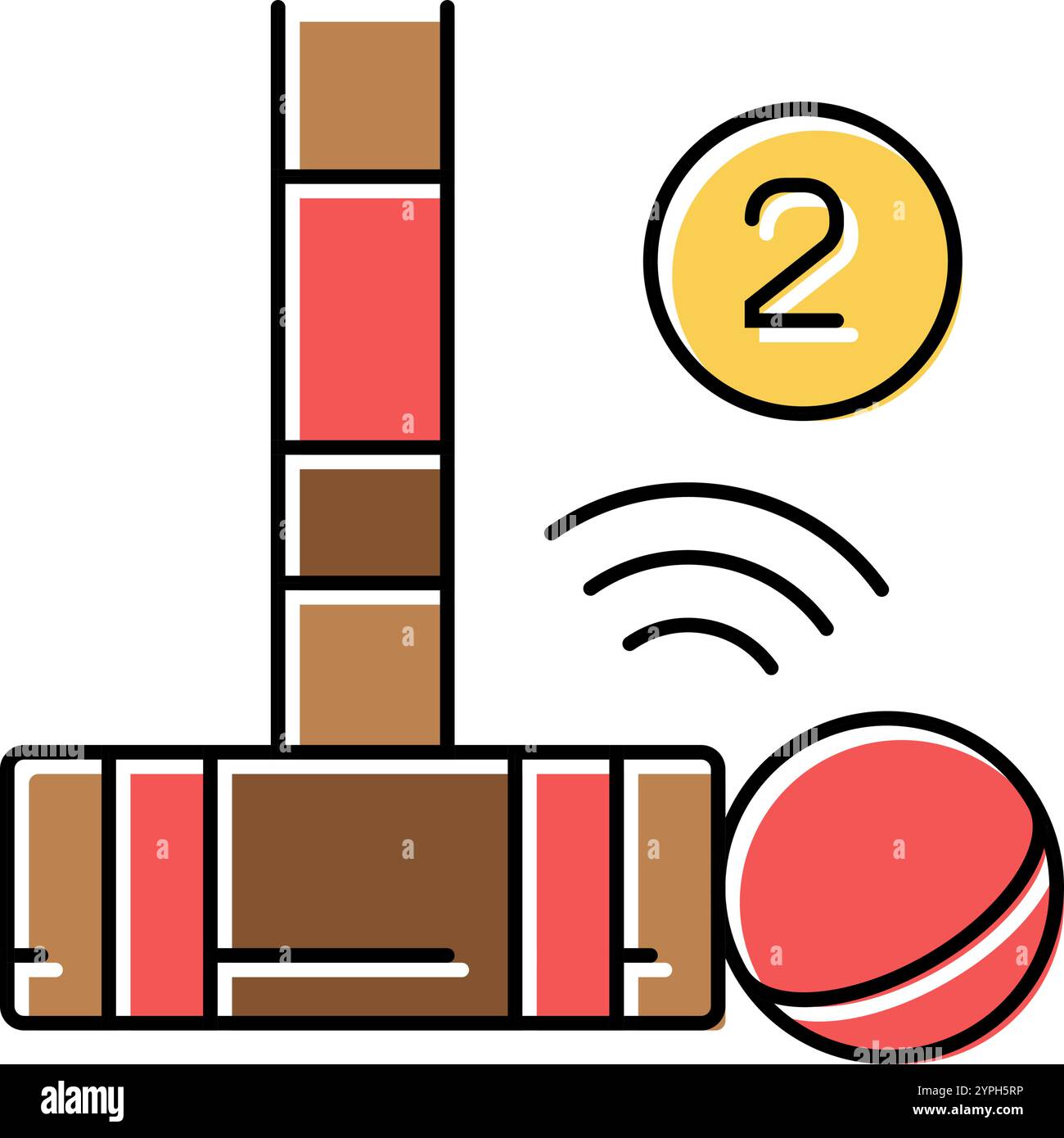 double tap croquet game color icon vector illustration Stock Vector ...