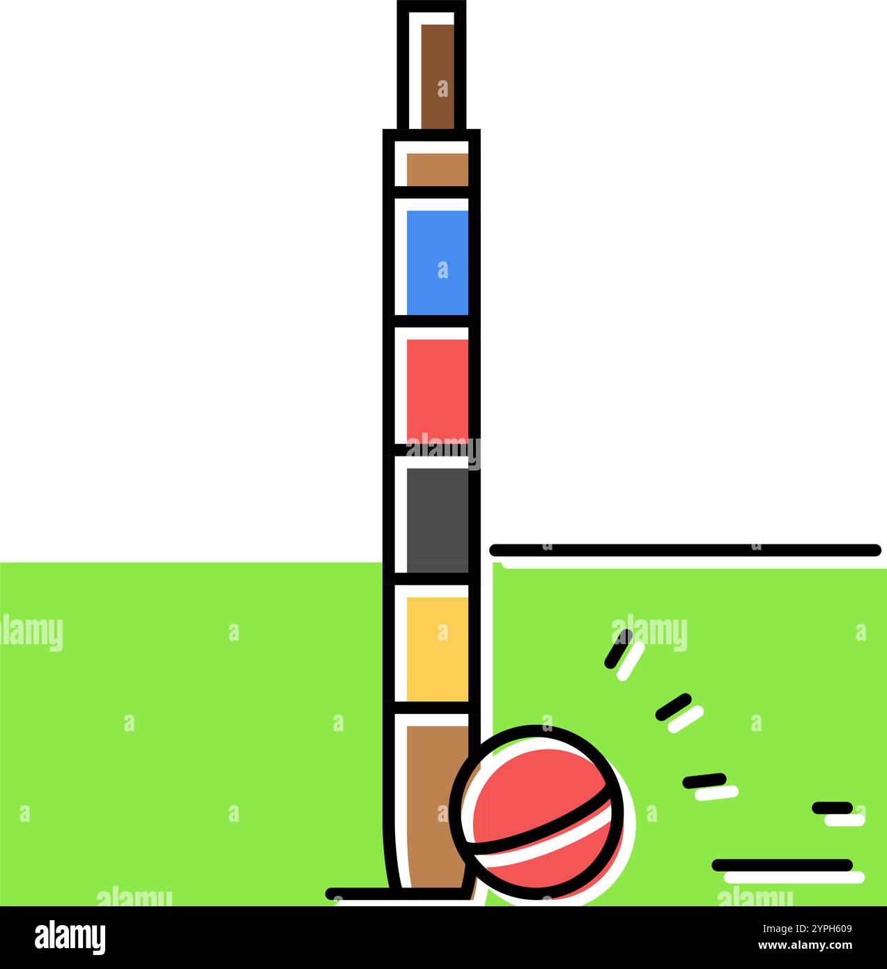peg out croquet game color icon vector illustration Stock Vector Image ...
