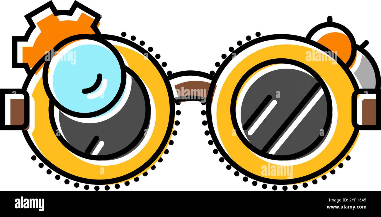 goggles steampunk vintage color icon vector illustration Stock Vector ...